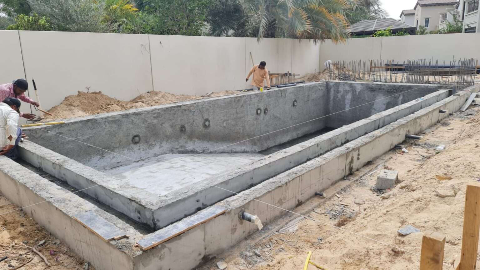 Backyard Swimming Pool Construction in Arabian Ranches Dubai